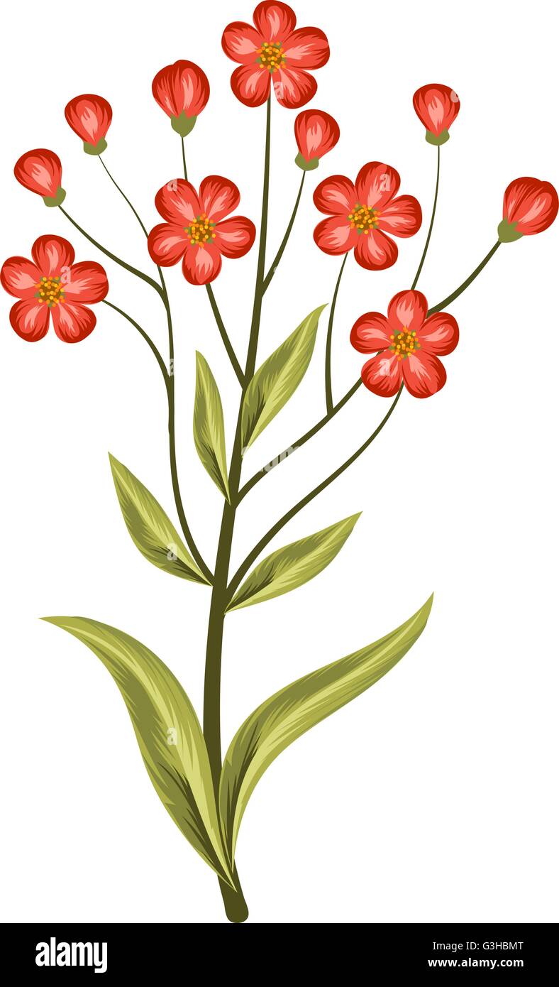 Red tiny flowers Stock Vector Images - Alamy