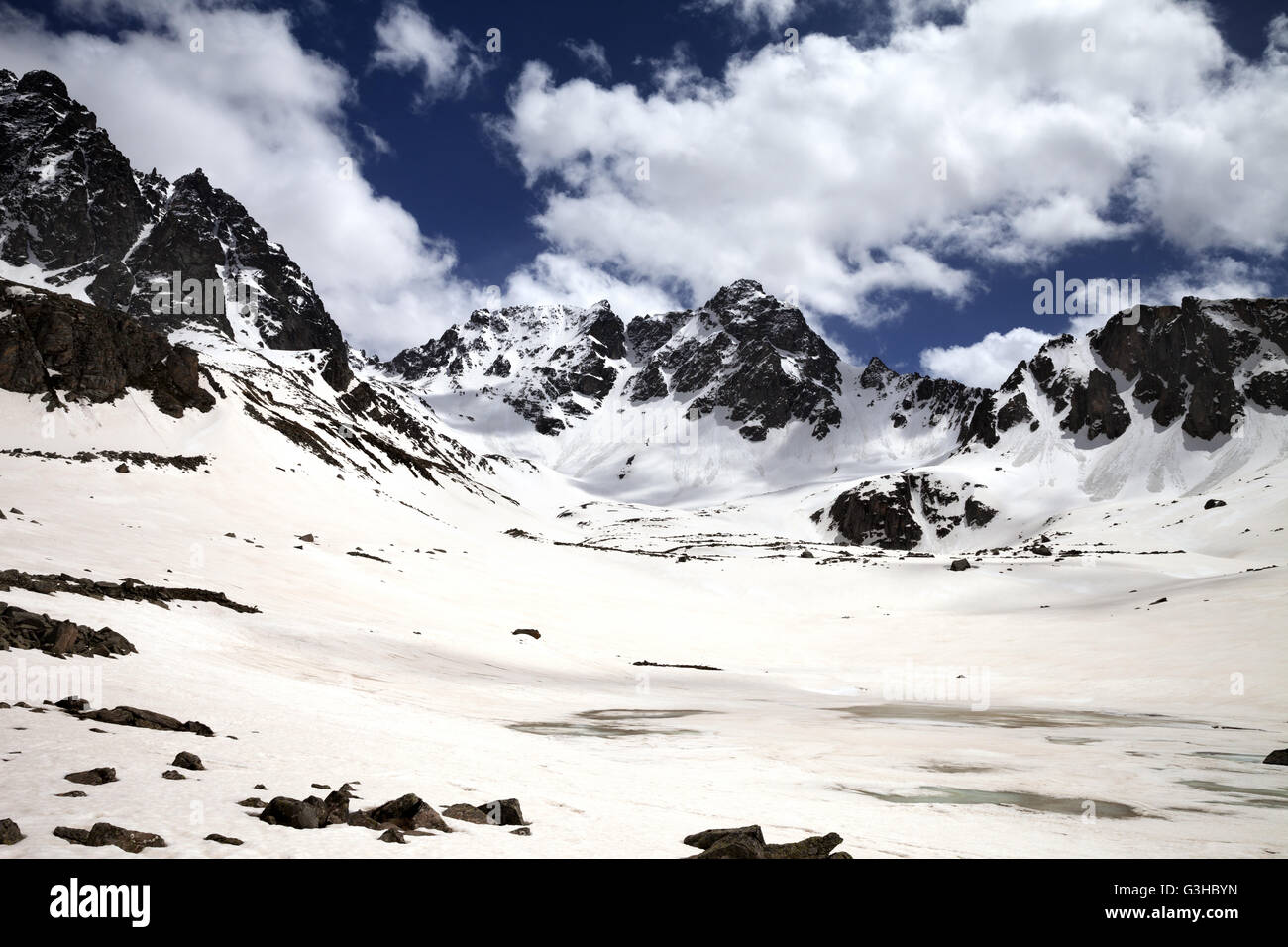 Snowy mountains at nice sun day. Turkey, Kachkar Mountains ,highest ...