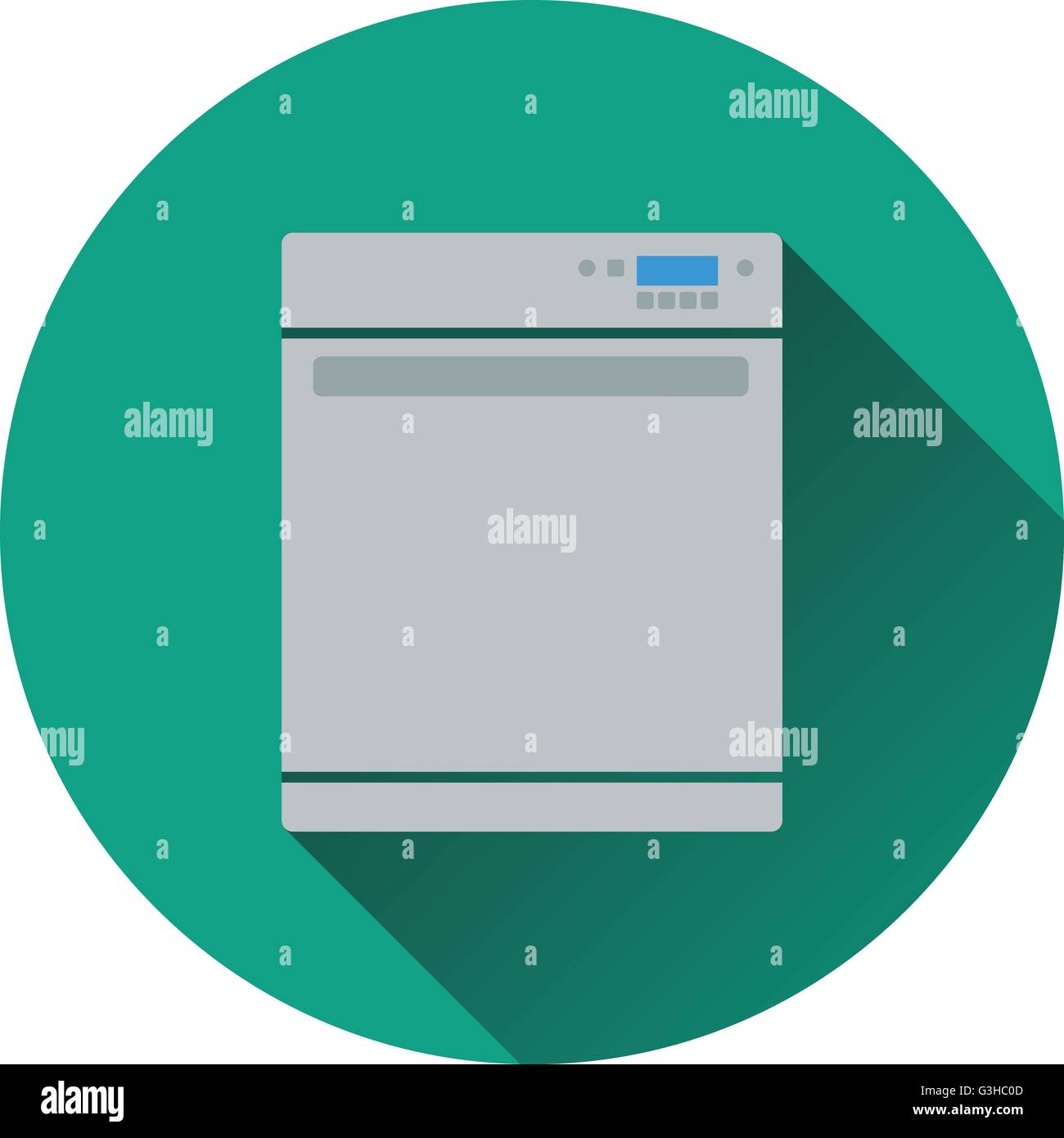 Kitchen dishwasher machine icon. Flat design. Vector illustration Stock ...