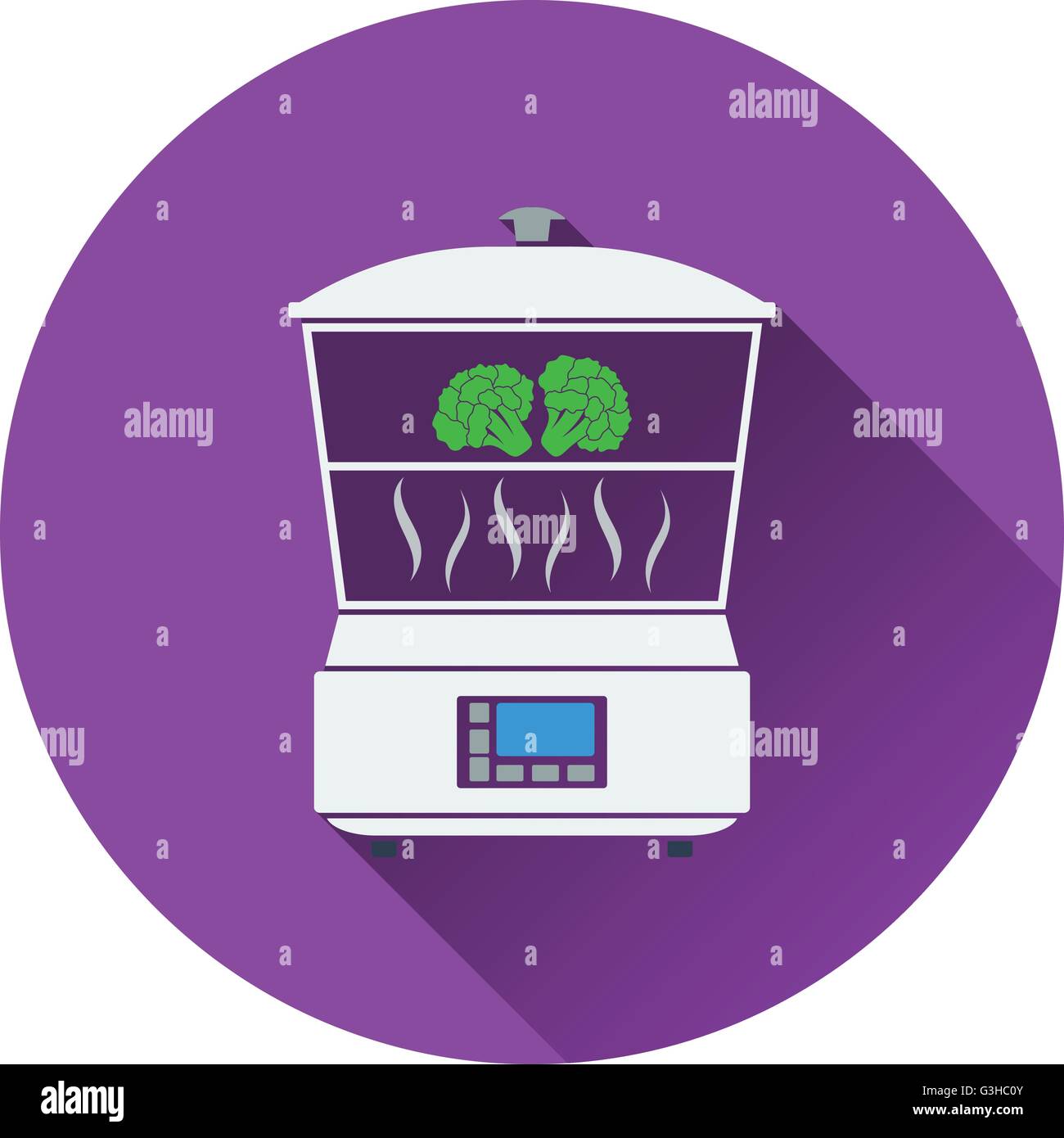 Kitchen steam cooker icon. Flat design. Vector illustration Stock ...