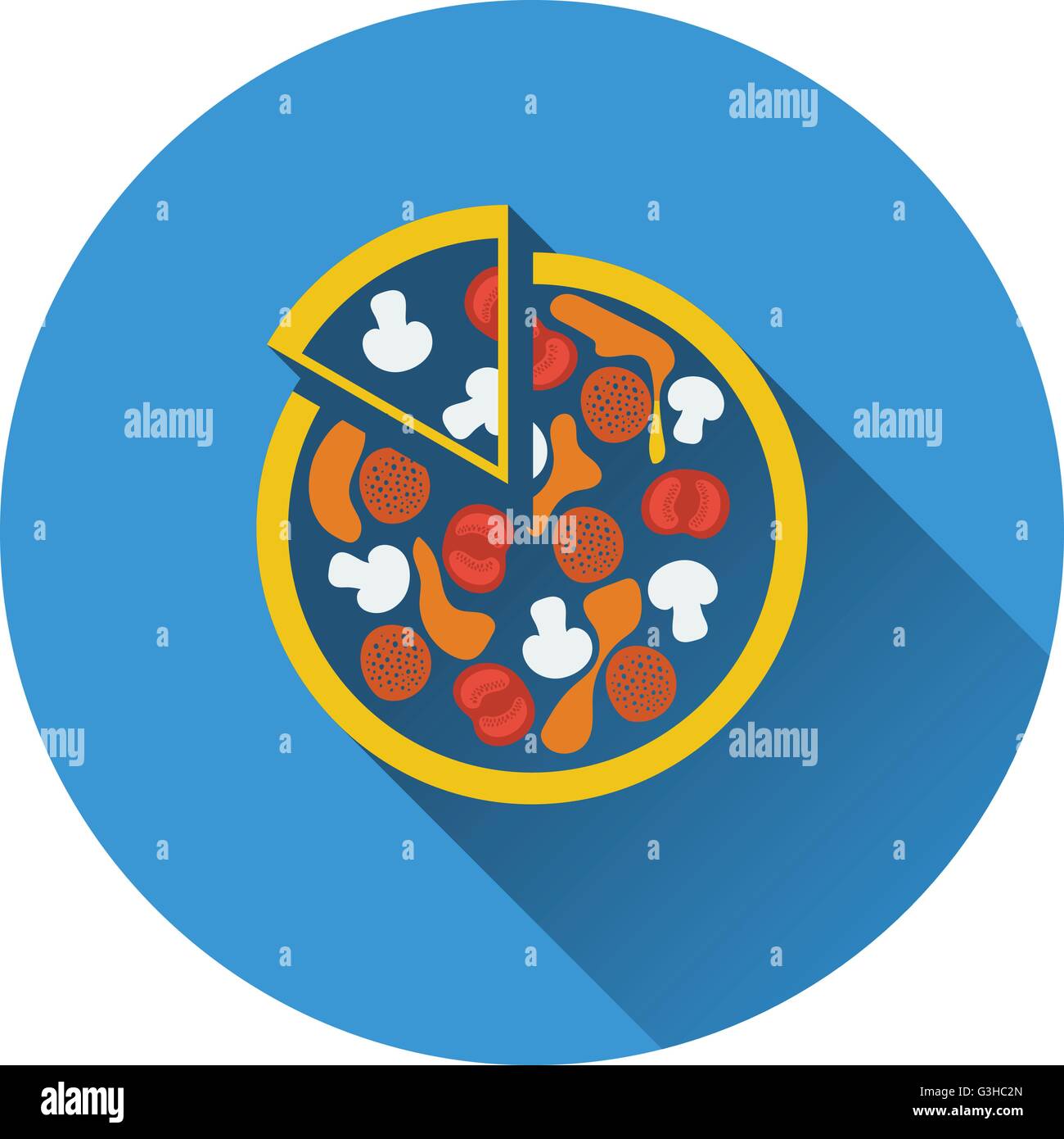 Meat pizza single piece Stock Vector Images - Alamy