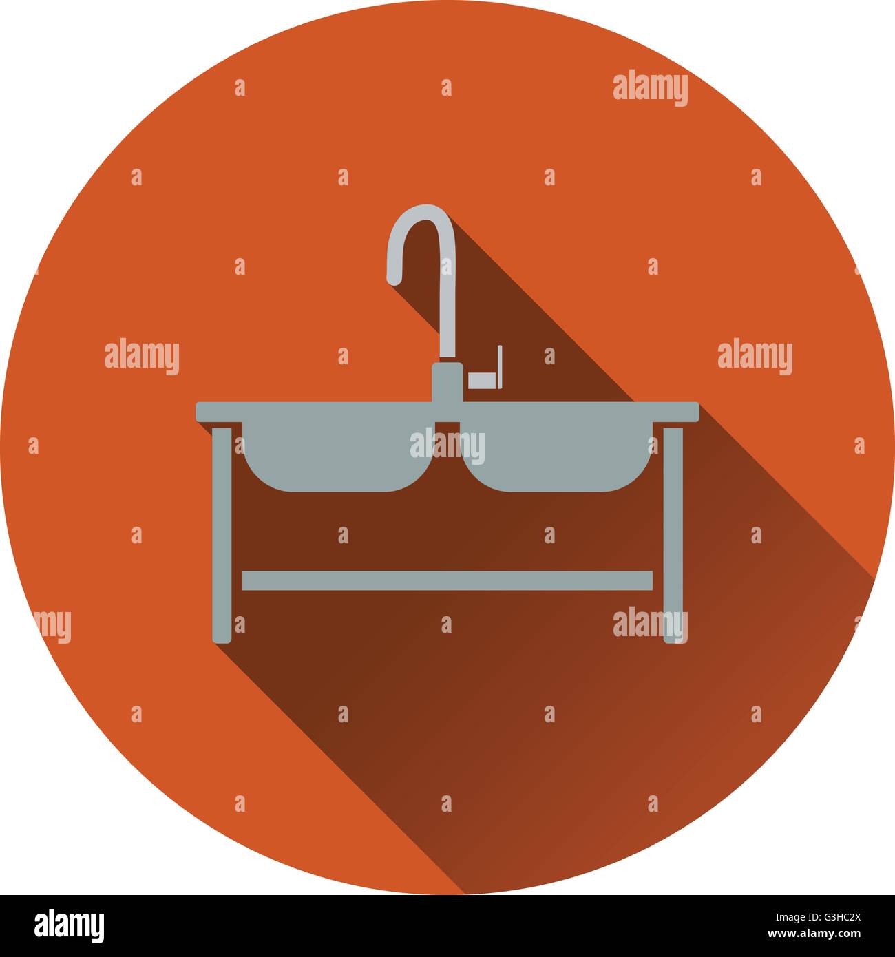 Double white sink Stock Vector Images - Alamy