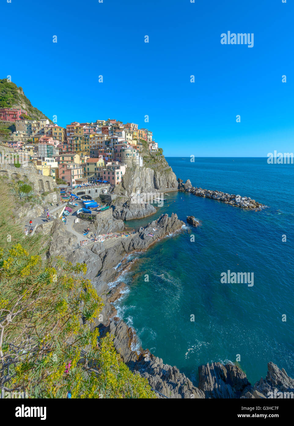 Manarola, Cinque Terre (Italian Riviera, Liguria) at day Stock Photo ...