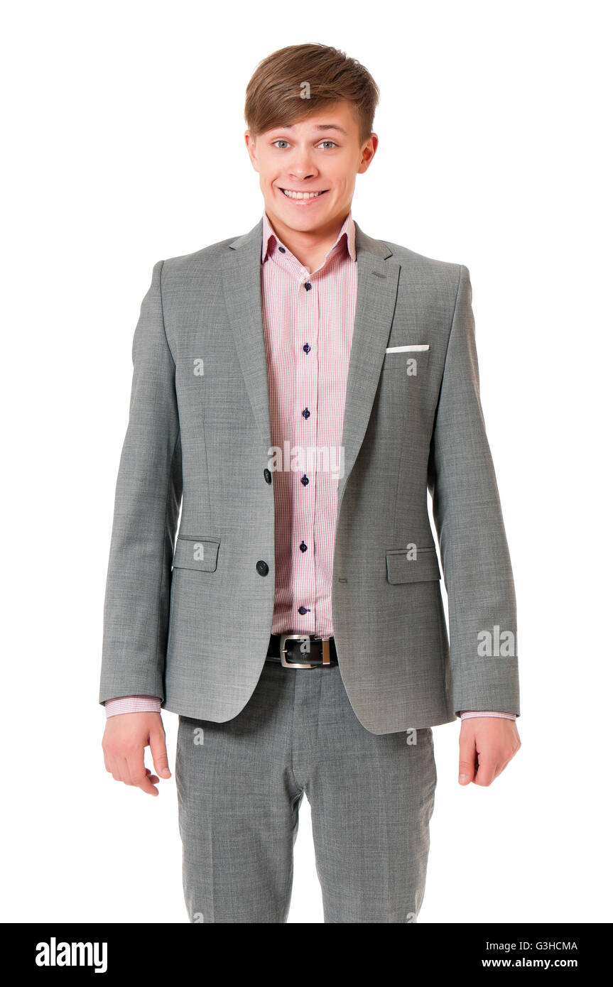 Grey background handsome businessman Cut Out Stock Images & Pictures ...