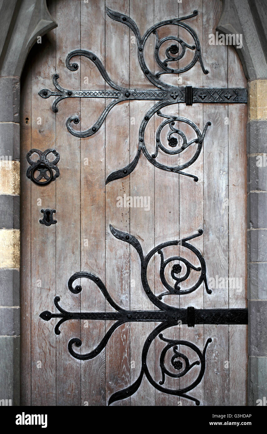 decorative ironwork on a church door Stock Photo - Alamy