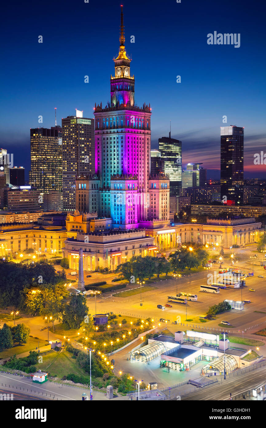 Warsaw sunset aerial hi-res stock photography and images - Alamy