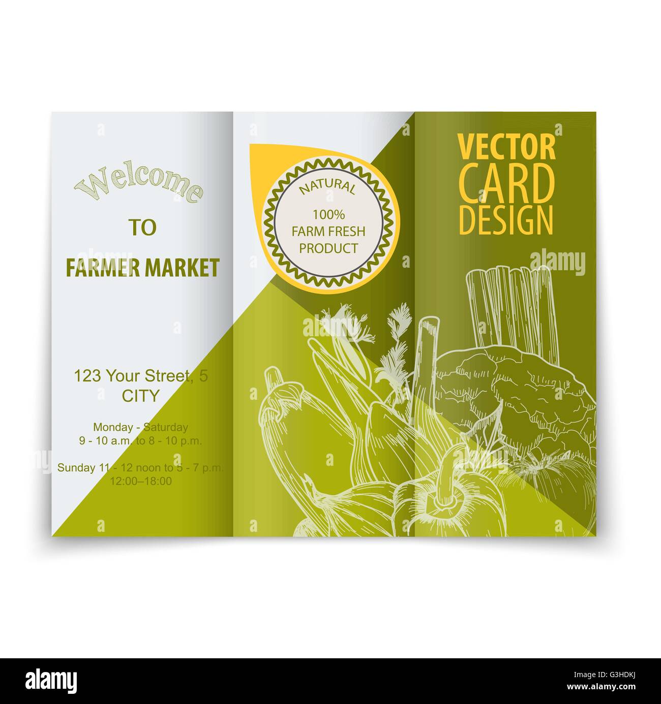 Organic food concept brochure and flyer template Stock Vector Image ...