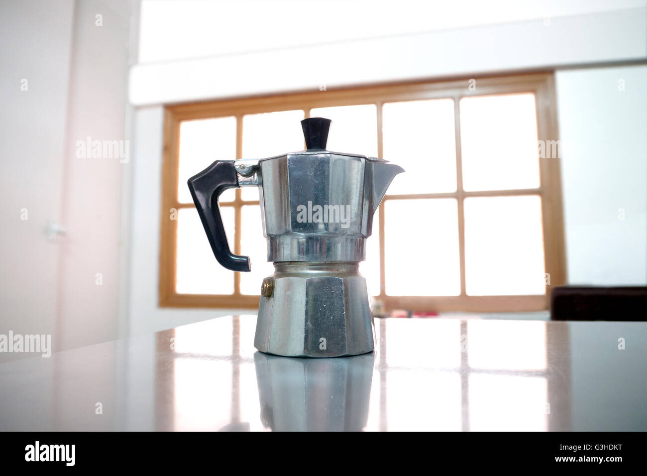 Classical italian espresso coffee machine Stock Photo - Alamy