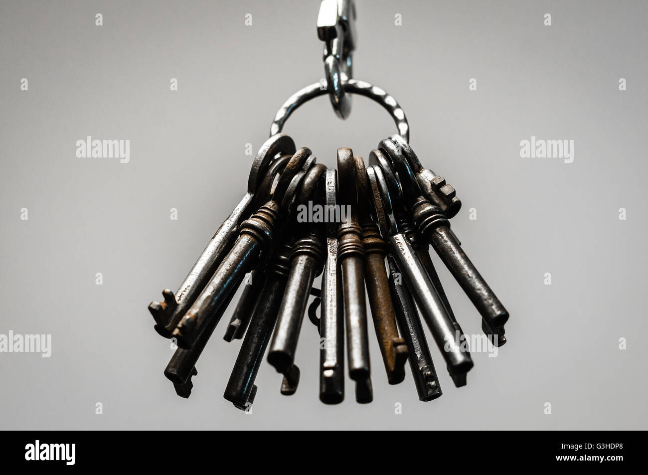 Collection of different shots of a carabiner holding a bunch of antique ...