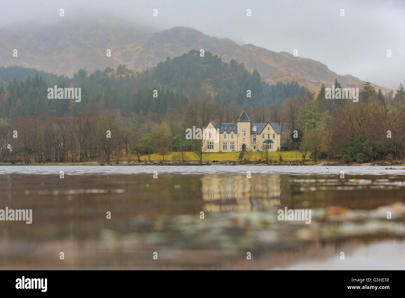 Beautiful country side view with lake at Highland, Scotland Stock Photo ...