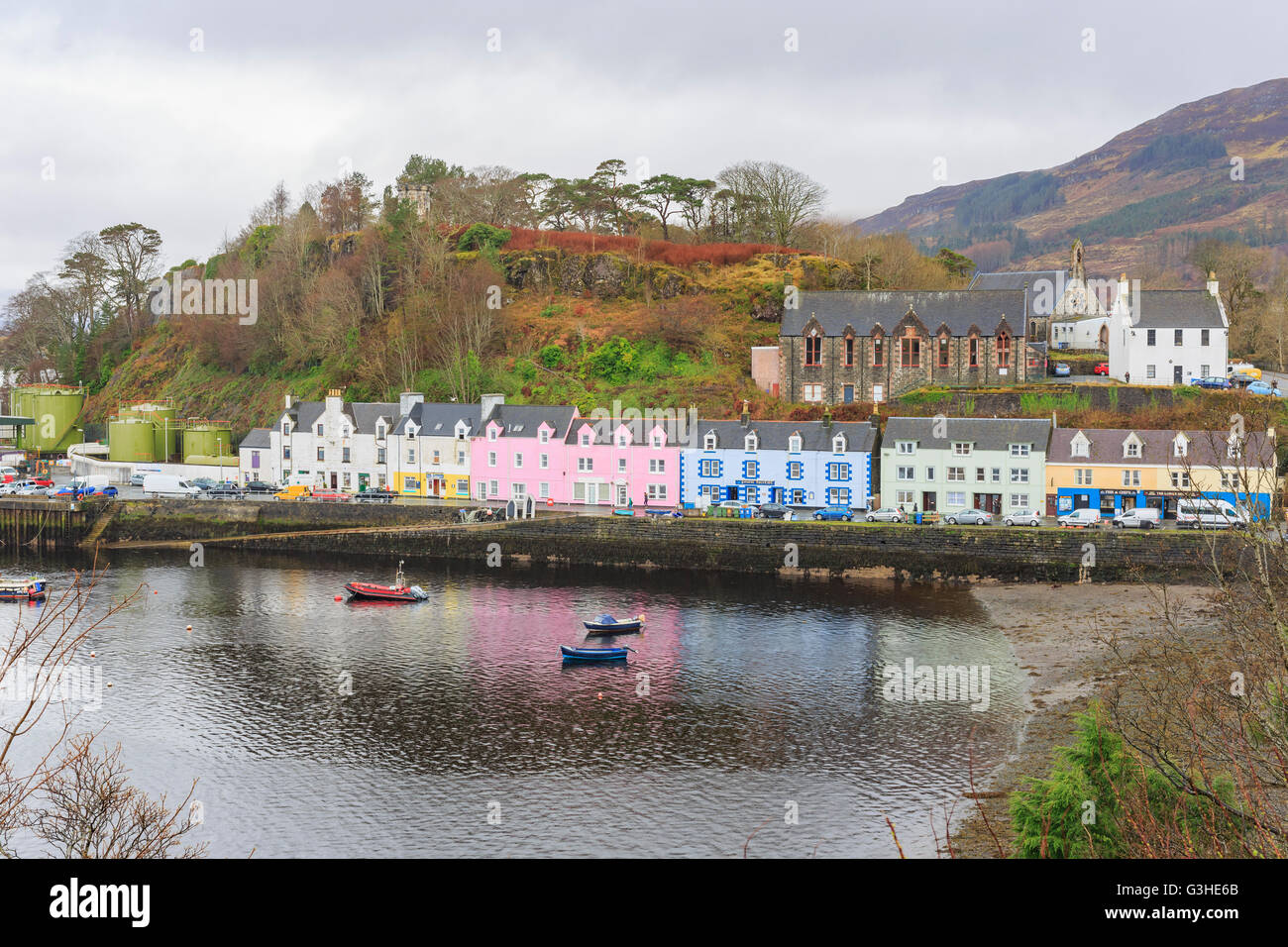 The famous Portree Harbour at Isle of Skye Stock Photo - Alamy
