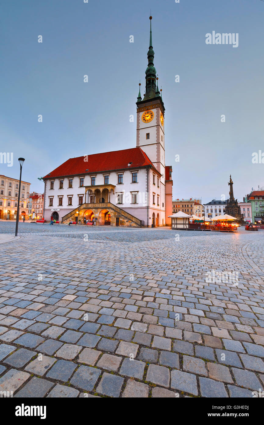 Town hall in the main square of the old town of Olomouc, Czech Republic ...