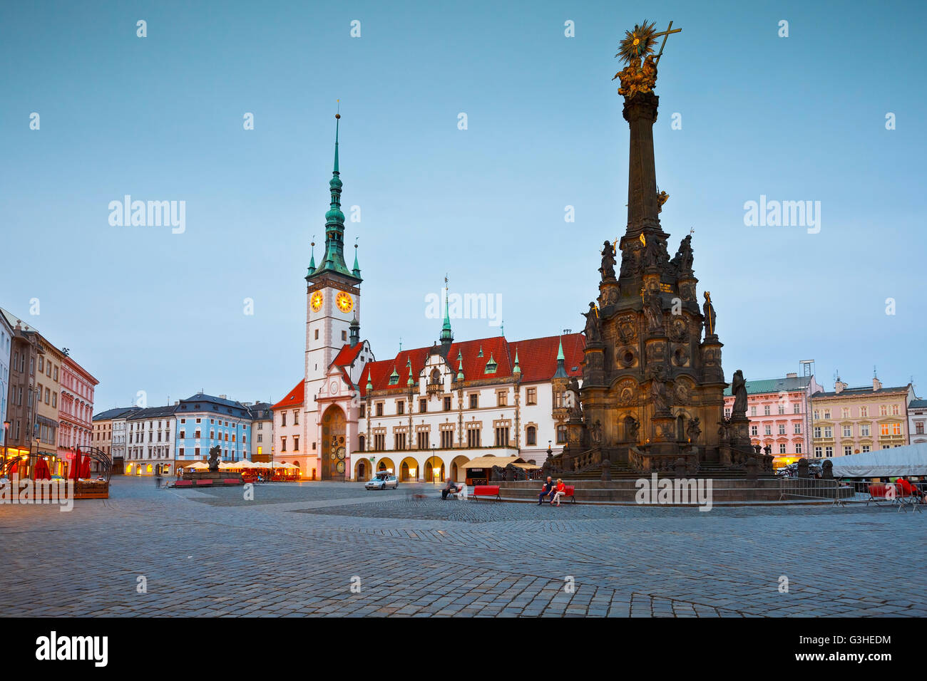 Town hall in the main square of the old town of Olomouc, Czech Republic ...