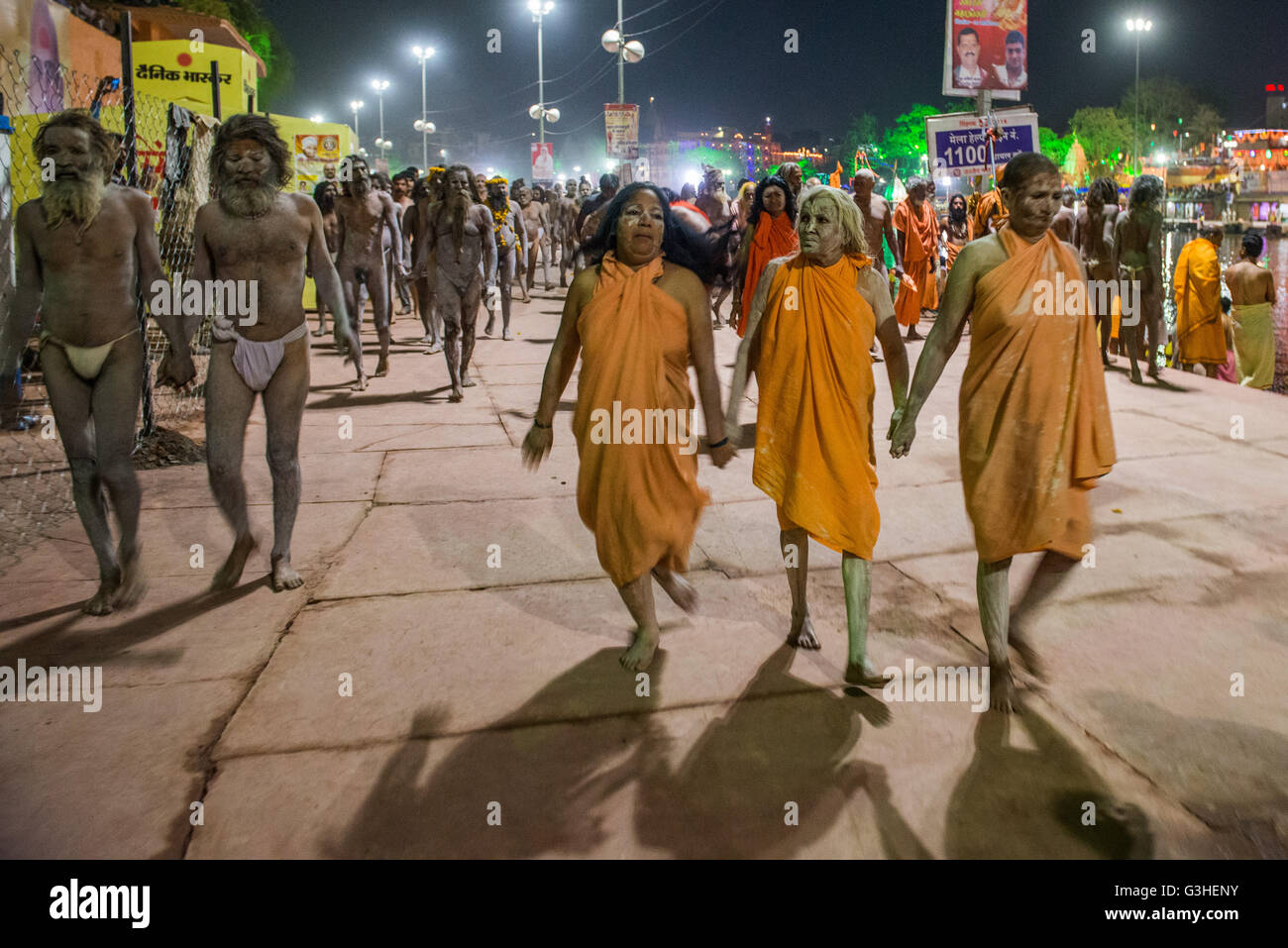 Ujjain, India. 22nd Apr, 2016. Indian Holy man or Naga Baba participate ...