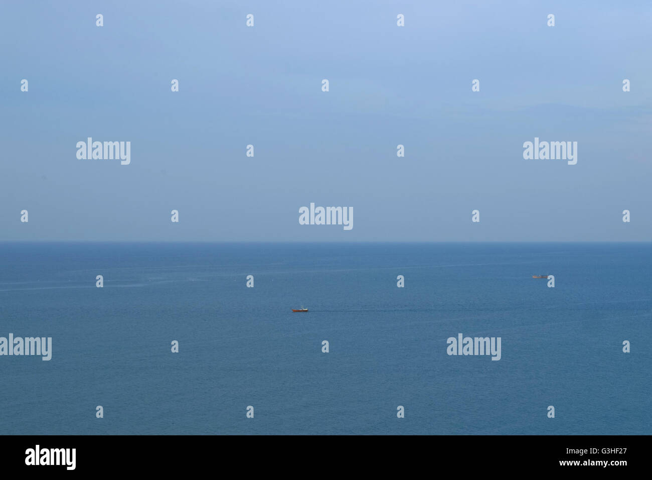 Rupat Island, Indonesia. 16th Apr, 2016. Ships passing in the Malacca ...