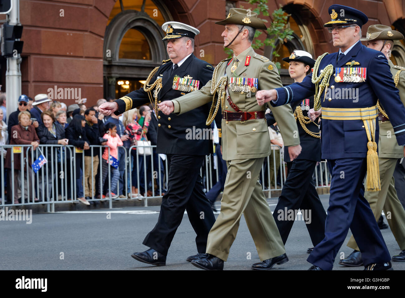 Sydney, Australia. 25th Apr, 2016. (L-R) Rear Admiral Stuart Mayer CSC ...