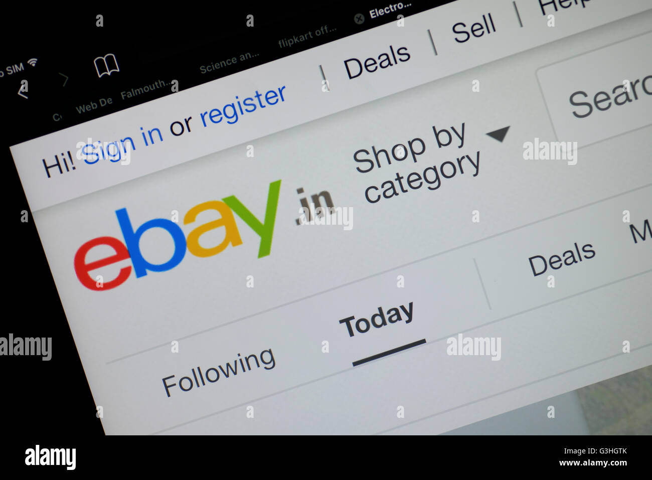 ebay.in online shopping website Stock Photo - Alamy