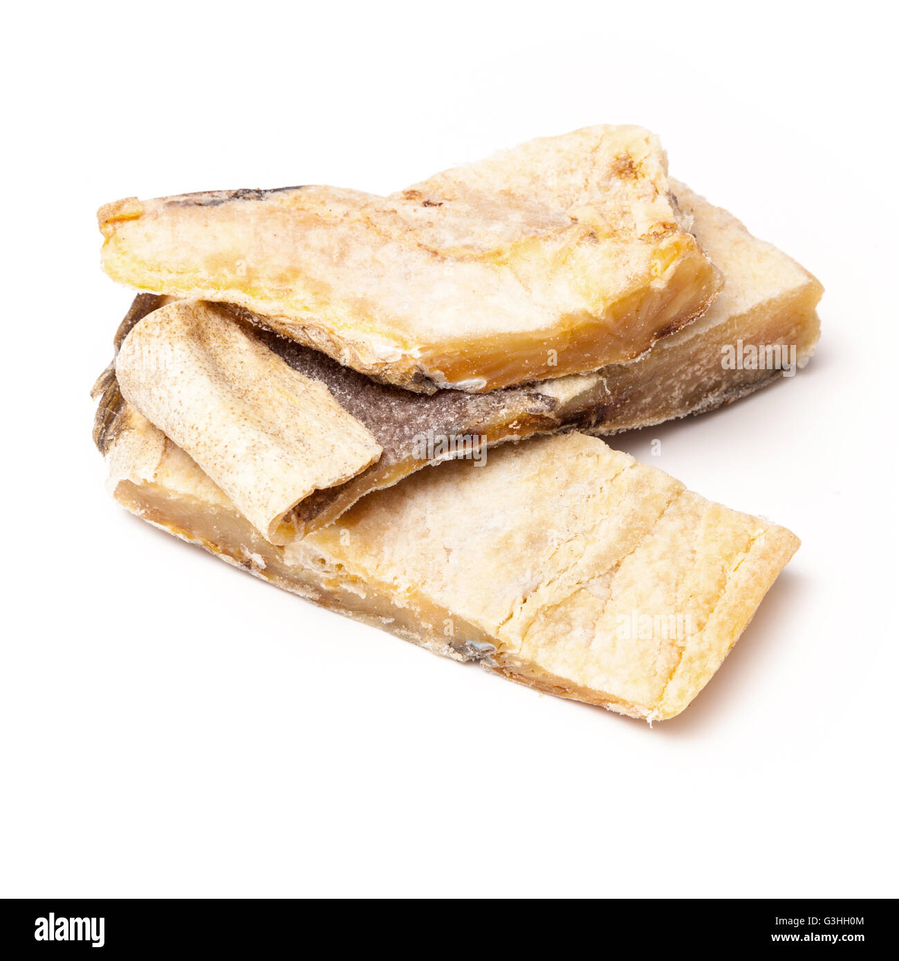 Portuguese Bacalhau traditional salt dried cod, isolated on a white ...
