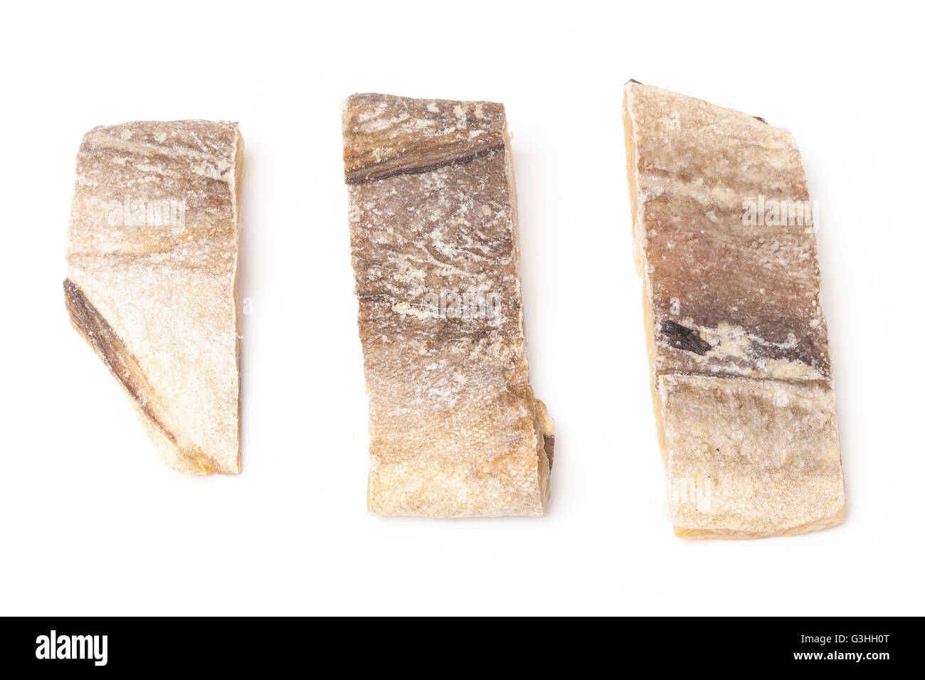 Portuguese Bacalhau traditional salt dried cod, isolated on a white ...