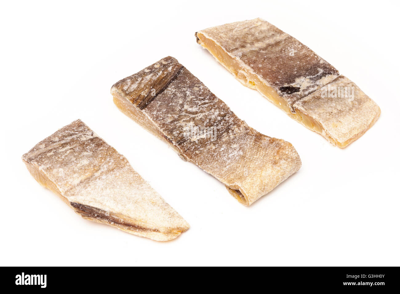 Portuguese Bacalhau traditional salt dried cod, isolated on a white ...
