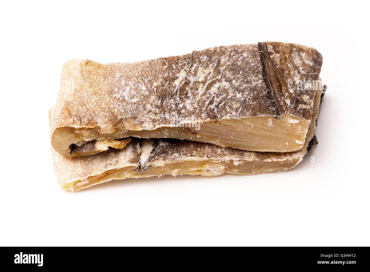 Portuguese Bacalhau traditional salt dried cod, isolated on a white ...