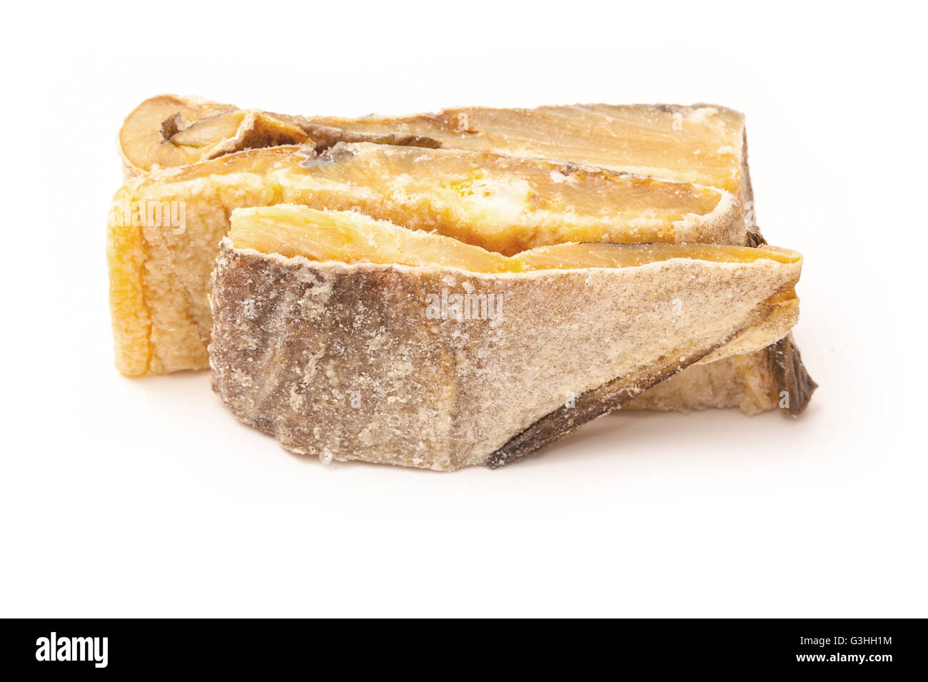 Portuguese Bacalhau traditional salt dried cod, isolated on a white ...