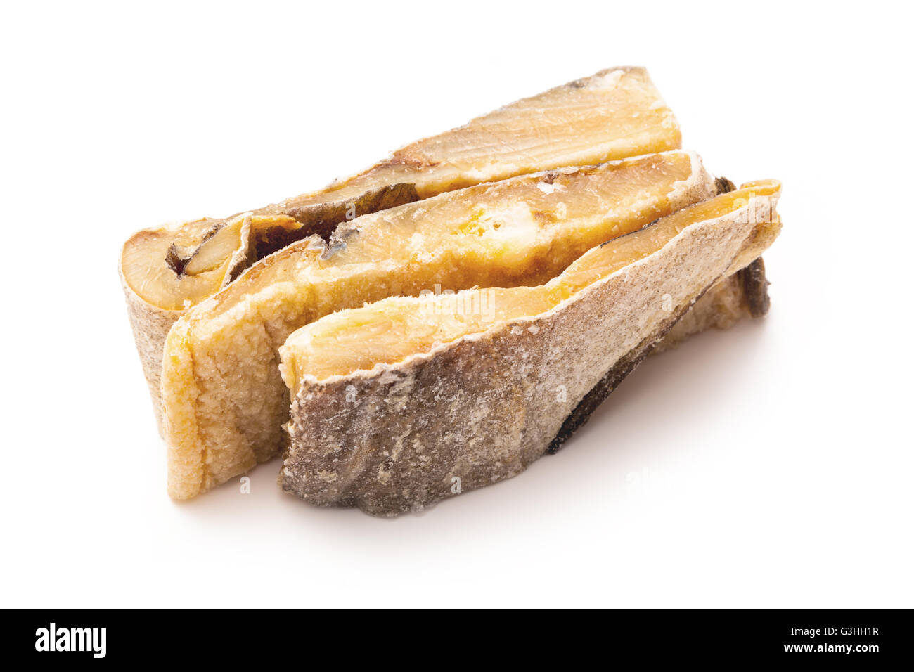 Portuguese Bacalhau traditional salt dried cod, isolated on a white ...