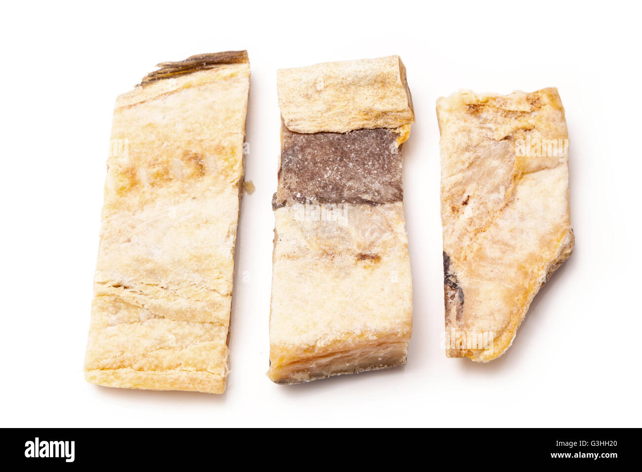 Portuguese Bacalhau traditional salt dried cod, isolated on a white ...