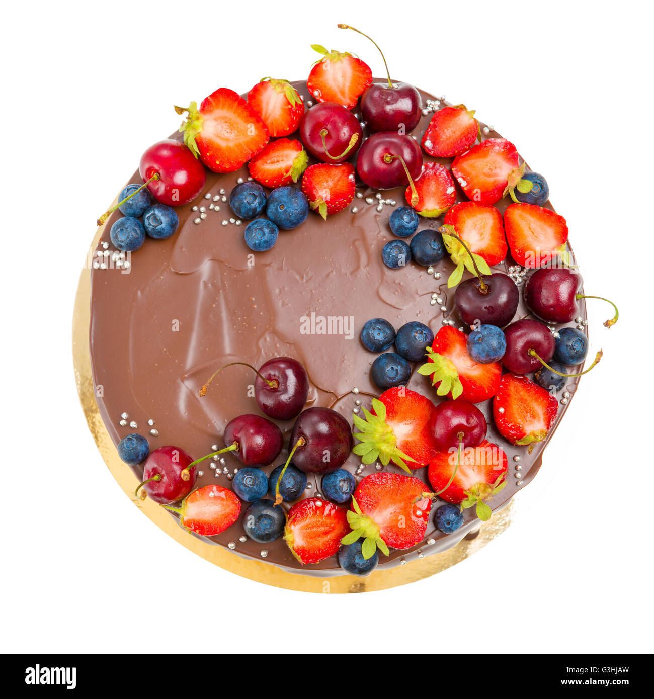 Beautiful cake on a white background Stock Photo - Alamy