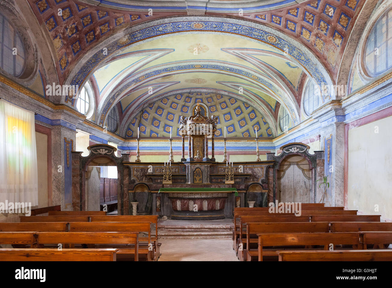 A chapel in Chiesa di Santa Maria Maggiore (Saint Mary Church). Candelo ...