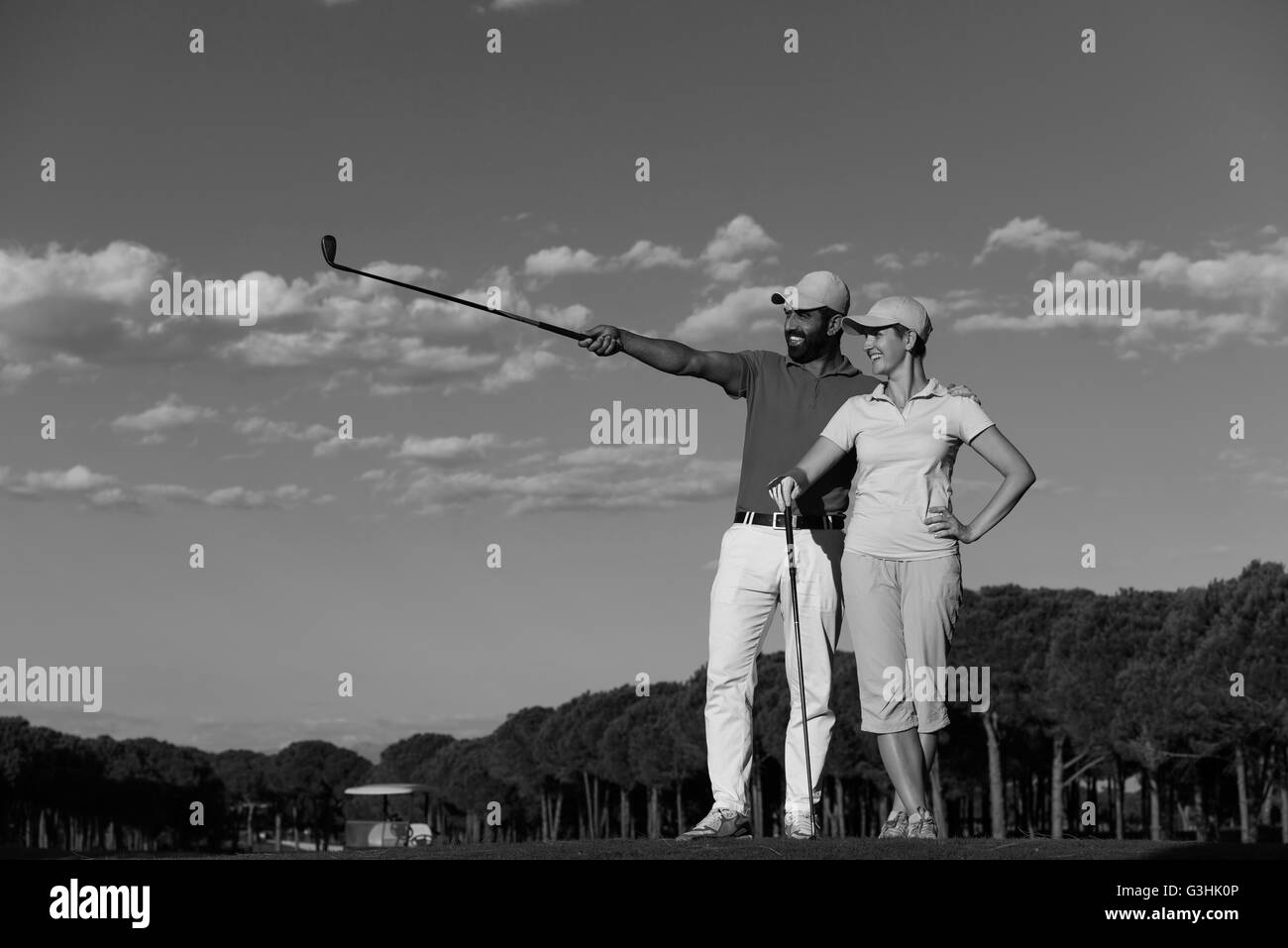 Young man on golf Black and White Stock Photos & Images - Alamy