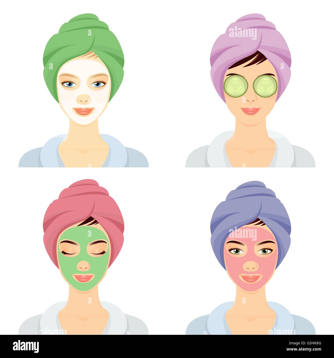 Happy cute spa girl Stock Vector Images - Alamy