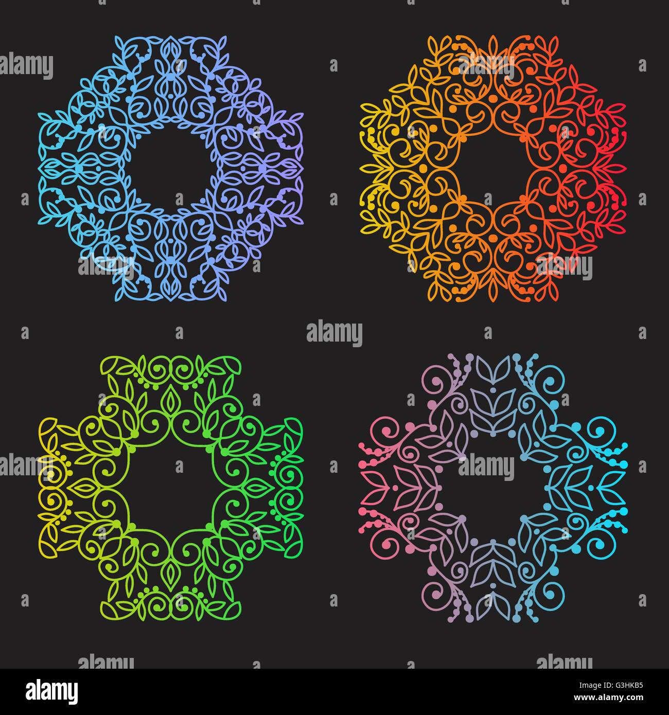 Vector patterns set in trendy mono line style Stock Vector Image & Art ...