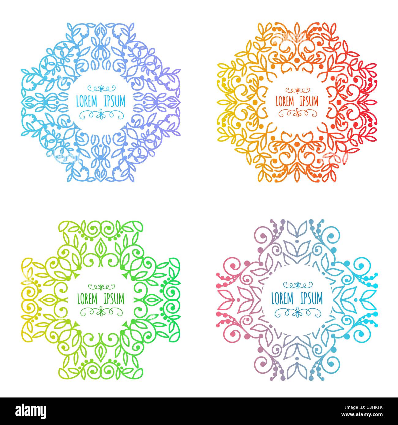 Vector patterns set in trendy mono line style Stock Vector Image & Art ...