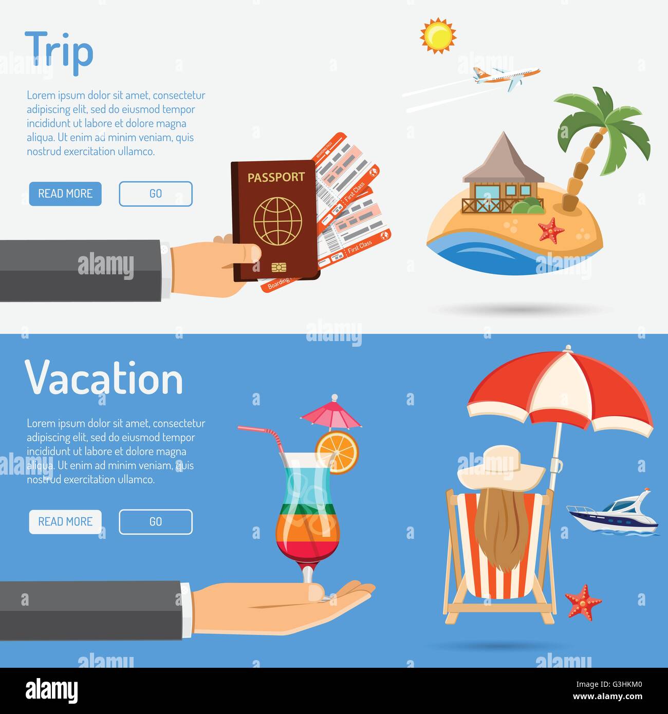 Vacation and Trip Banners Stock Vector Image & Art - Alamy