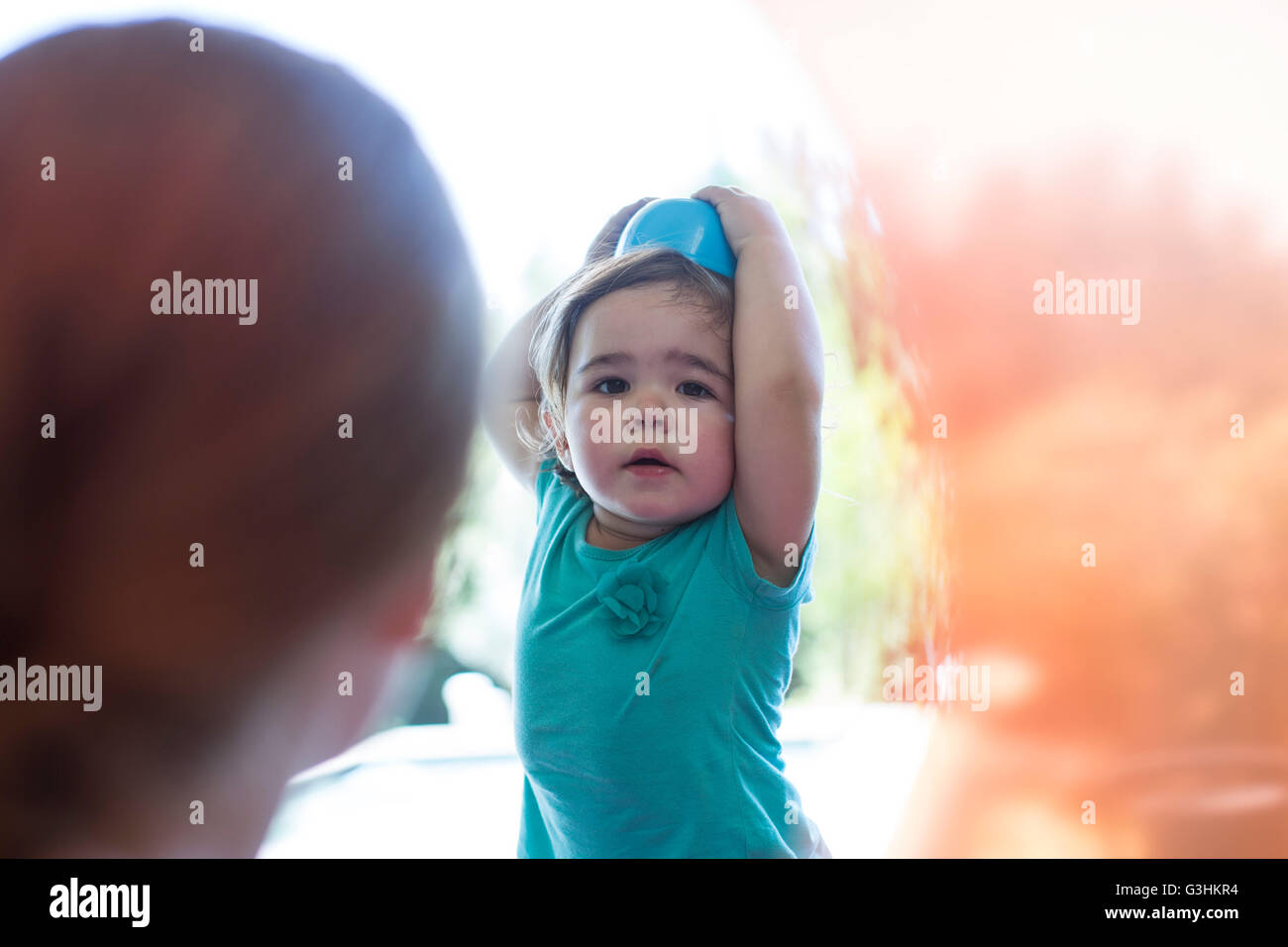 Woman and toddler rear view hi-res stock photography and images - Alamy