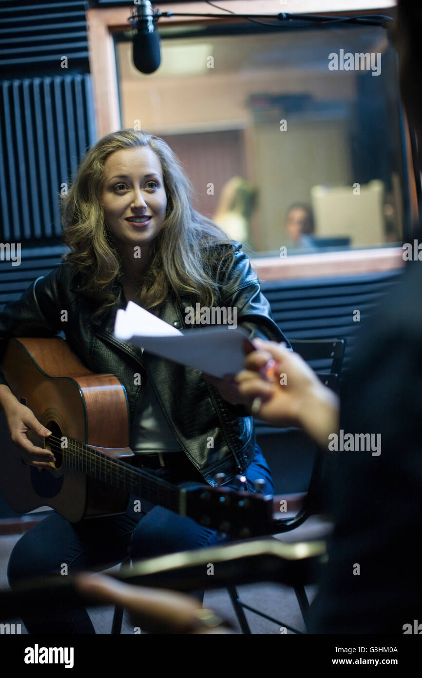 Two musicians in recording studio hi-res stock photography and images ...