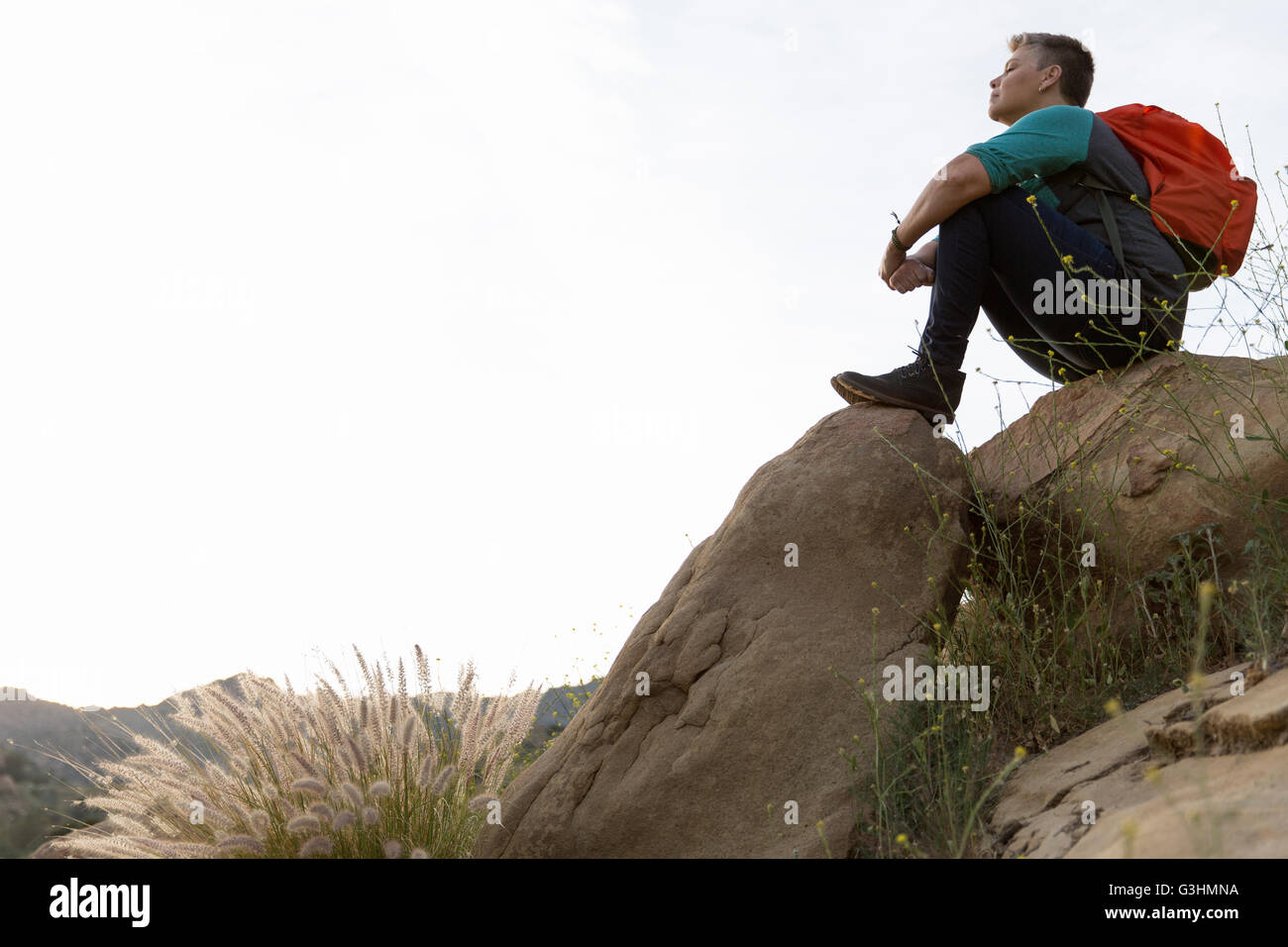 Woman on top of the world hi-res stock photography and images - Alamy