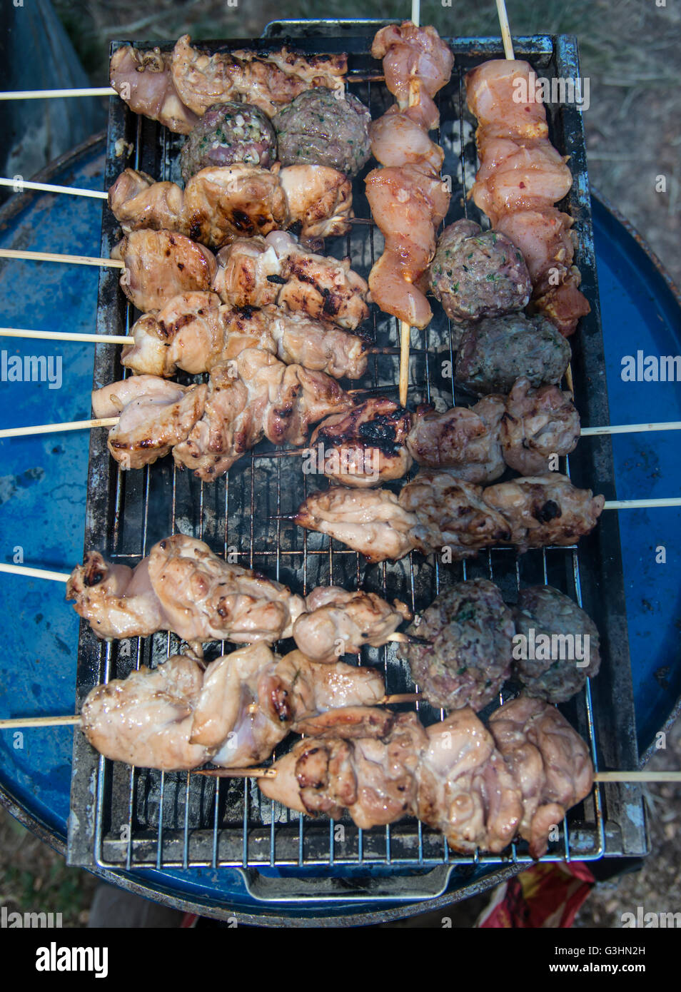 Barbecue grilled meat on grill Stock Photo - Alamy