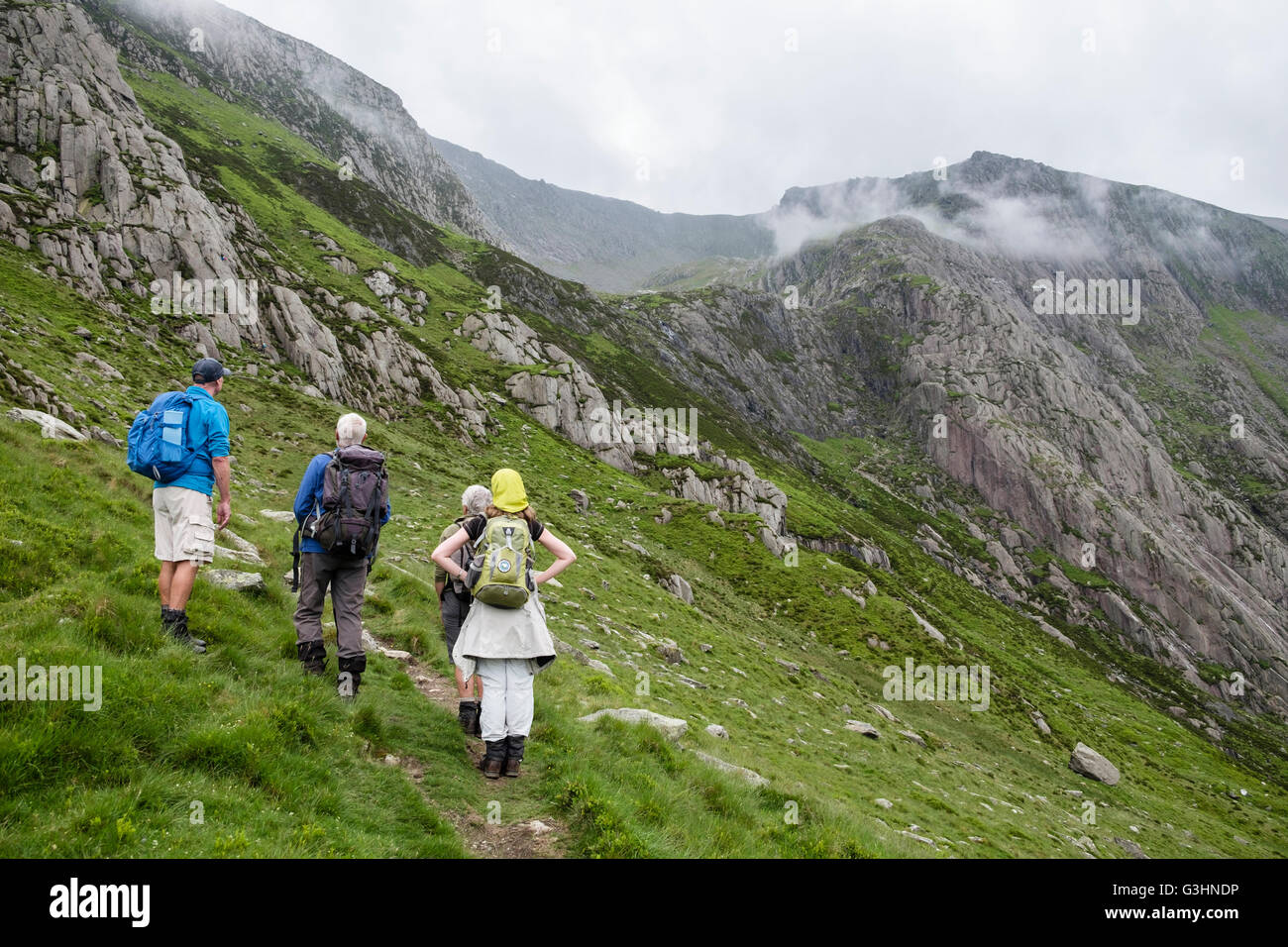 Seniors walking snowdonia national park hi-res stock photography and ...