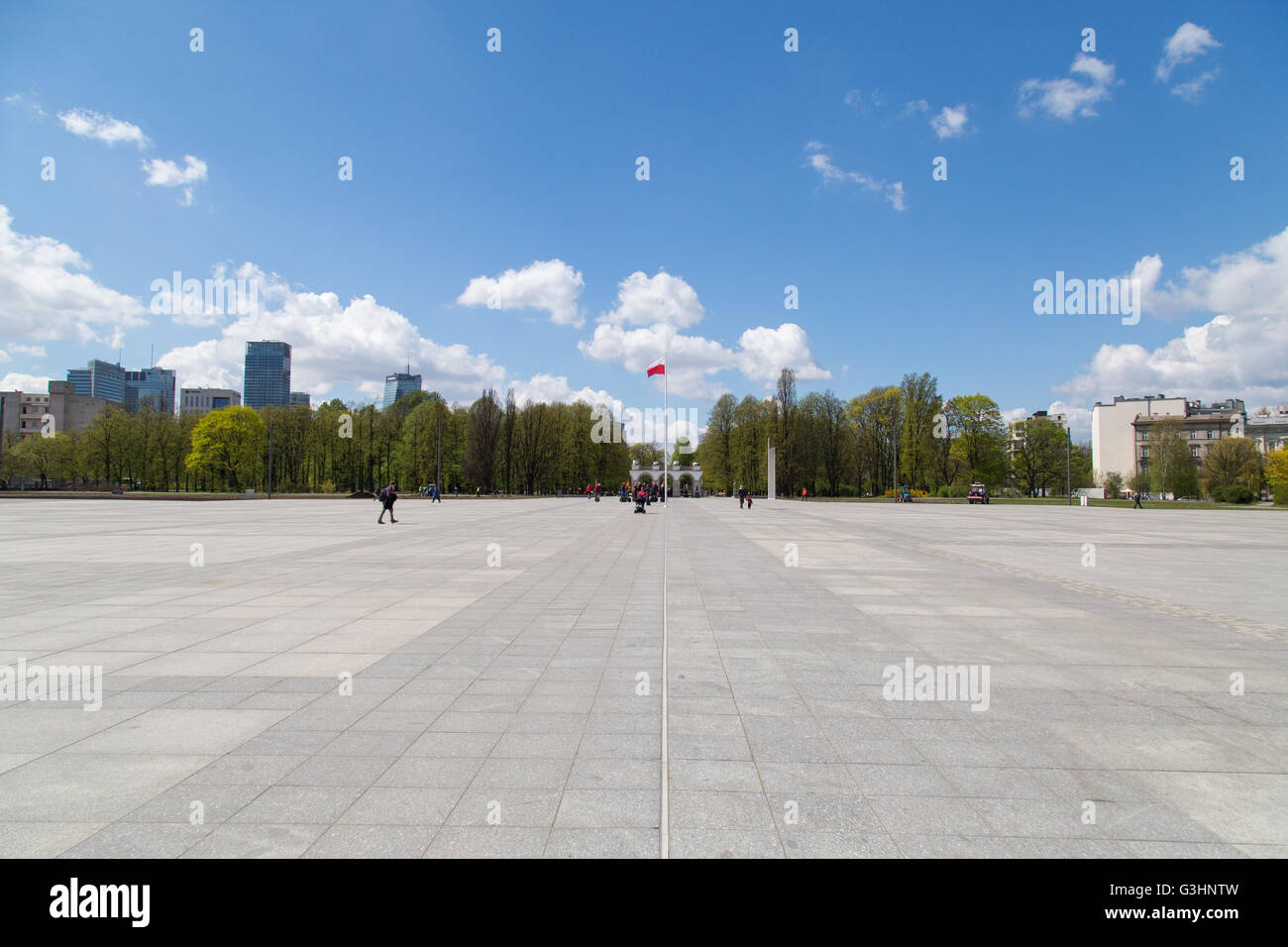 Warsaw, Poland. 21st Apr, 2016. Pilsudski Square (Polish: plac marsz ...