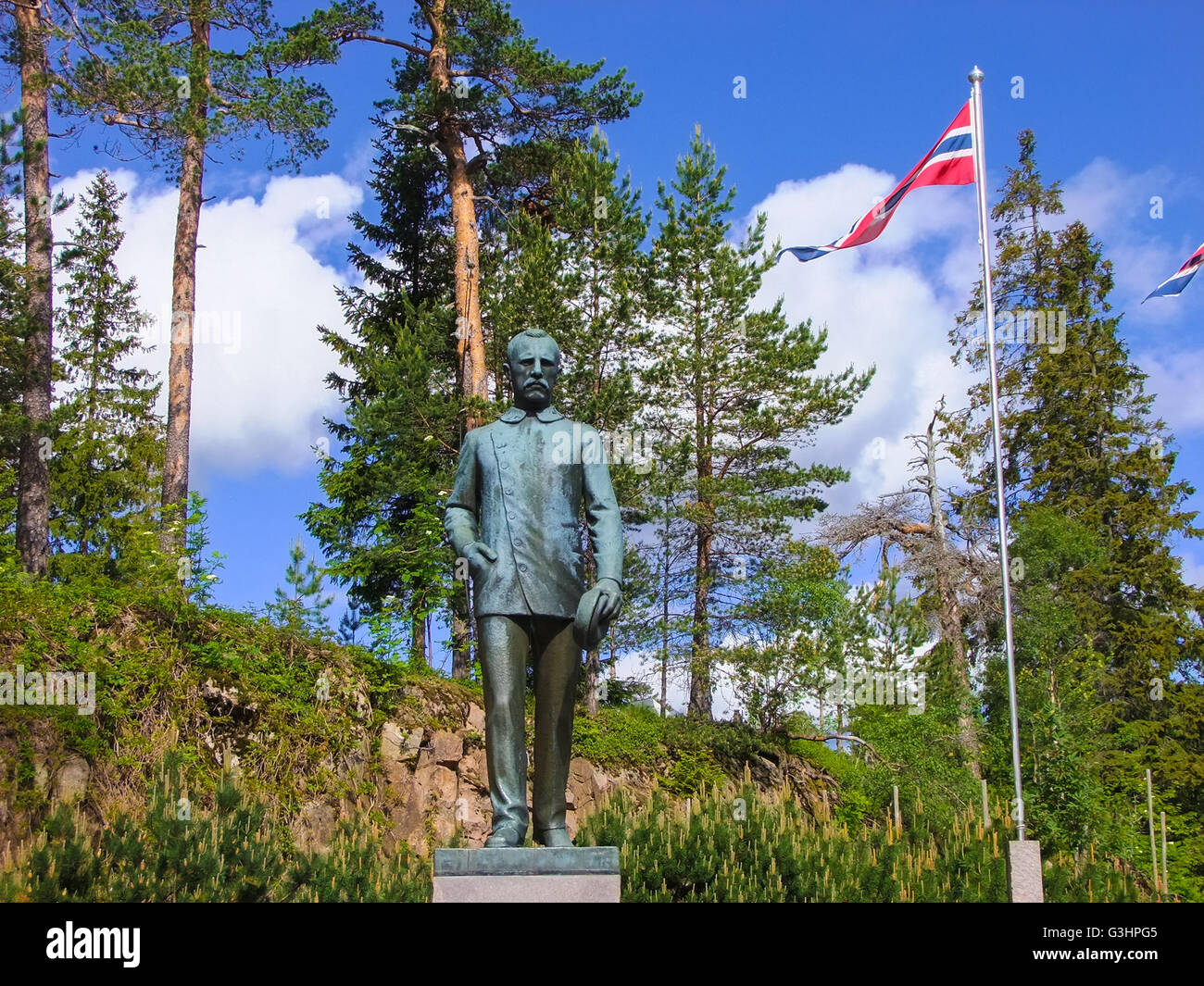 Bronze statue of Baron Pierre de Coubertin, the founder of ...