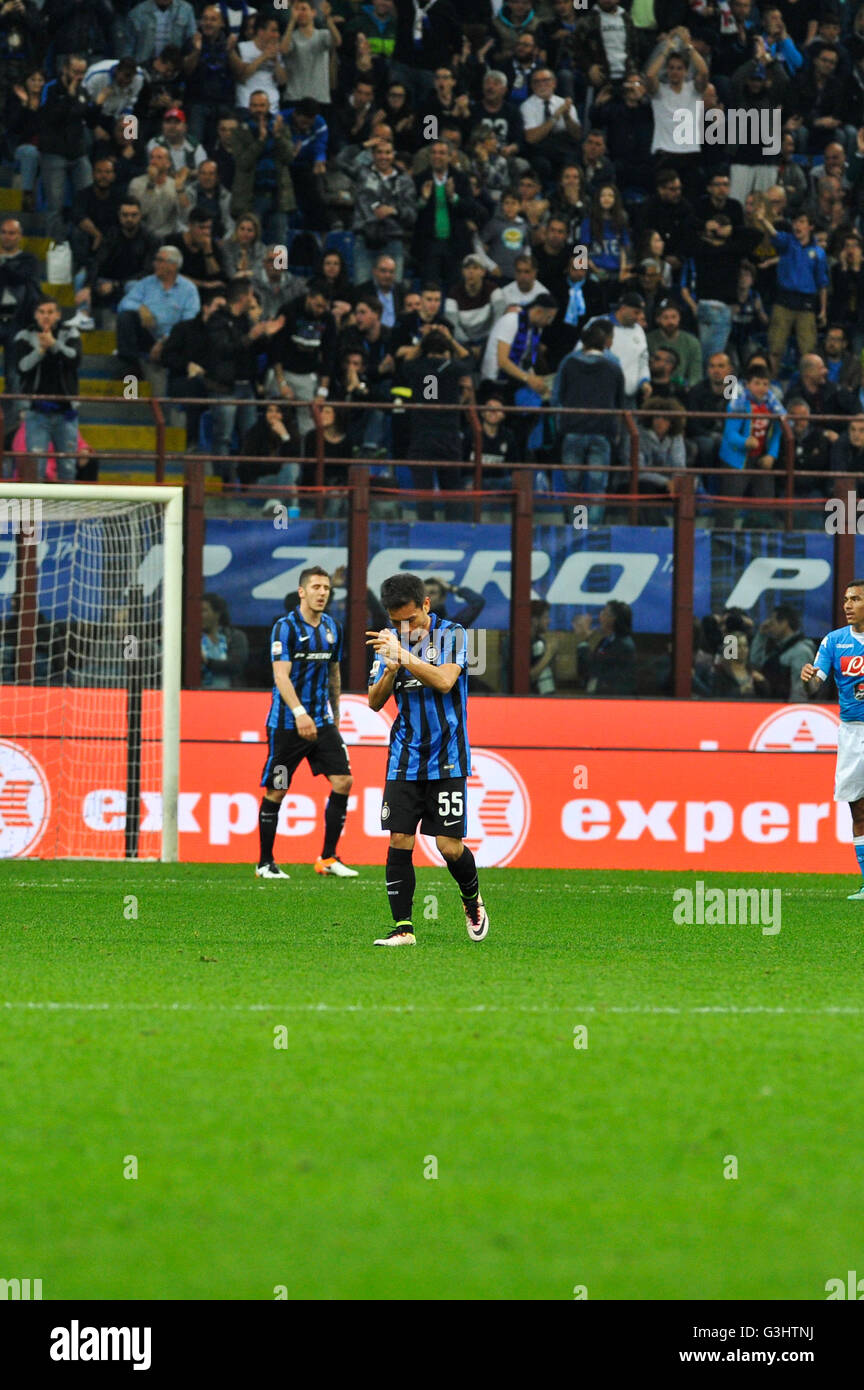 Milan, Italy. 16th Apr, 2016. Yuto Nagatomo of FC Inter in action ...