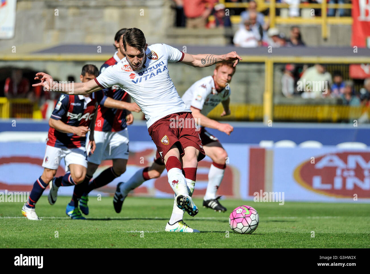 Andrea Belotti scores during the Serie A football match between Bologna ...