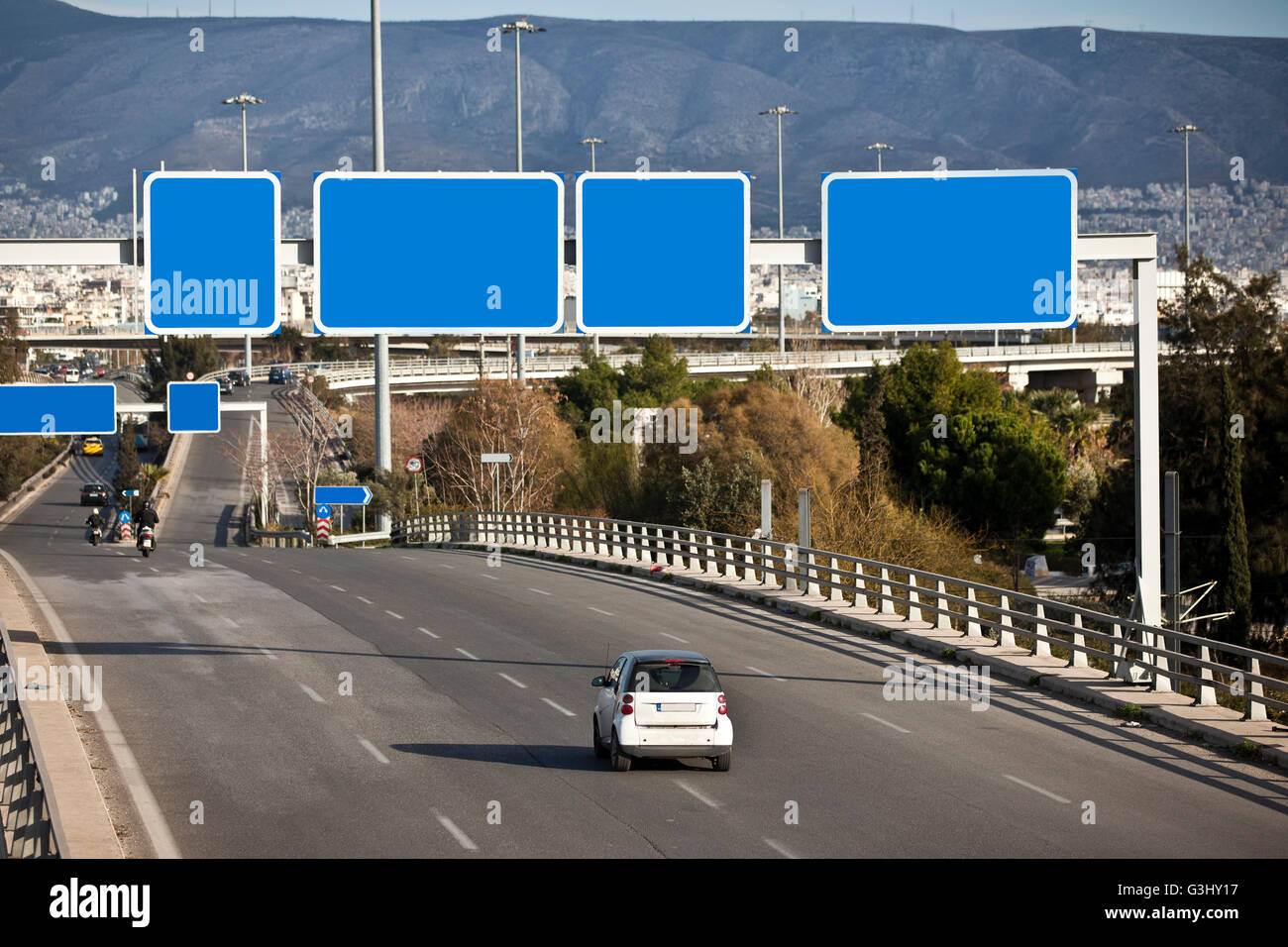 Blank motorway signs hi-res stock photography and images - Alamy