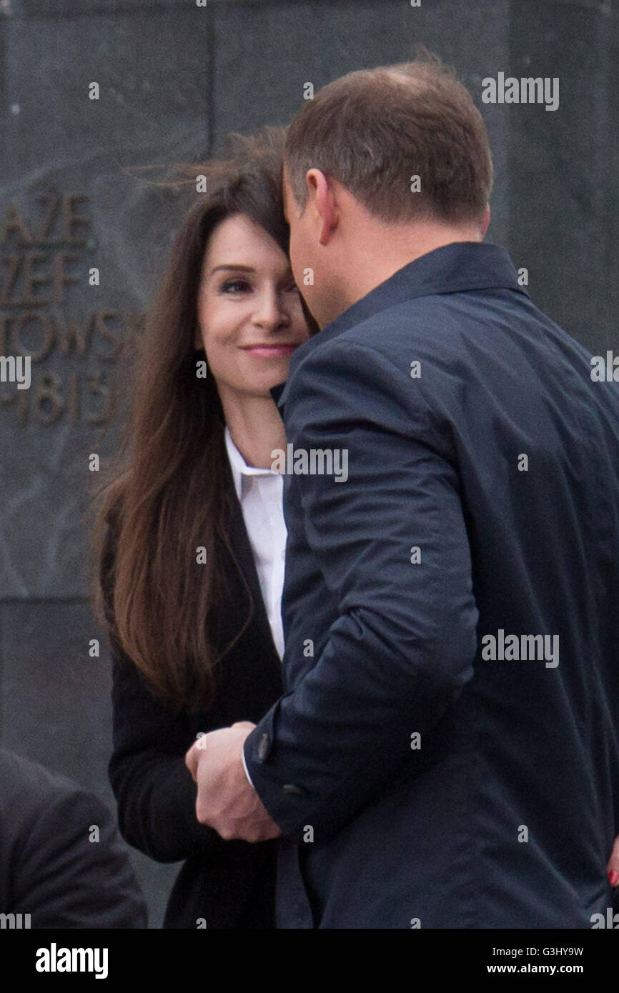Polish President Andrzej Duda hugs president Kaczynski daughter Marta ...