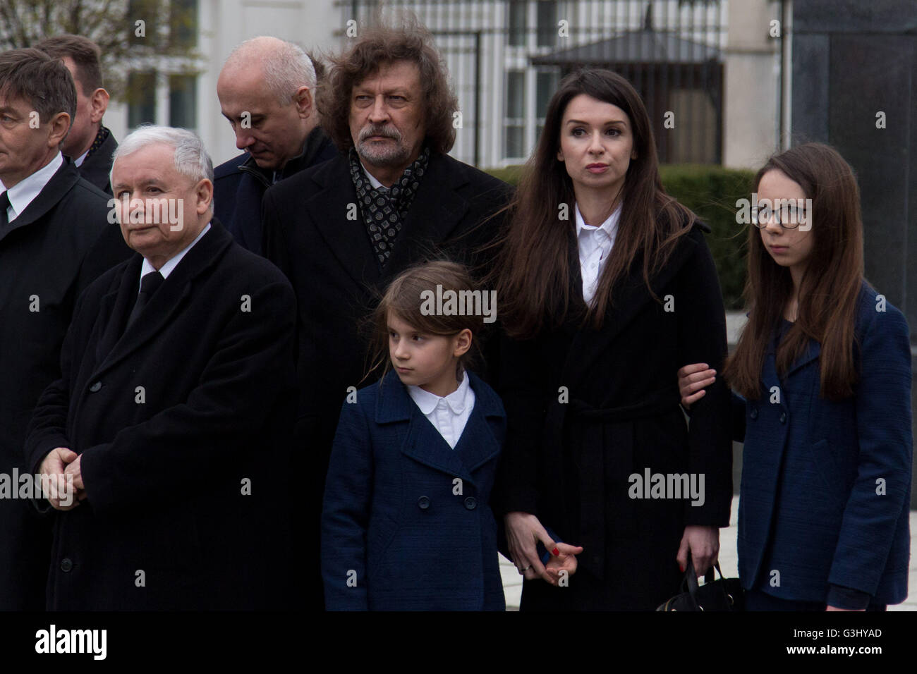 Jaroslaw Kaczynski (L), Jan Maria Tomaszewski (C) and Marta Kaczynska ...