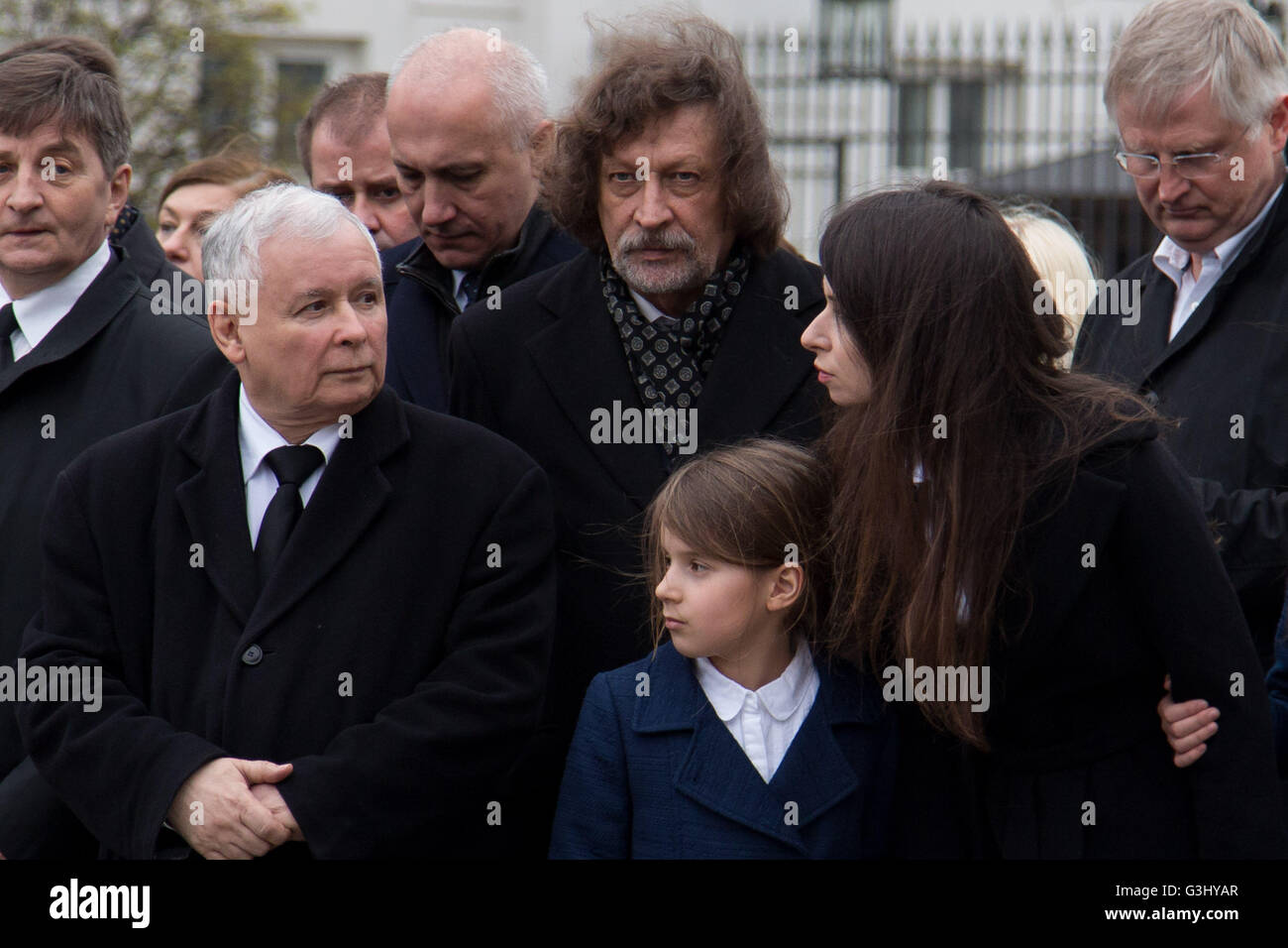 Jaroslaw Kaczynski (L), Jan Maria Tomaszewski (C) and Marta Kaczynska ...