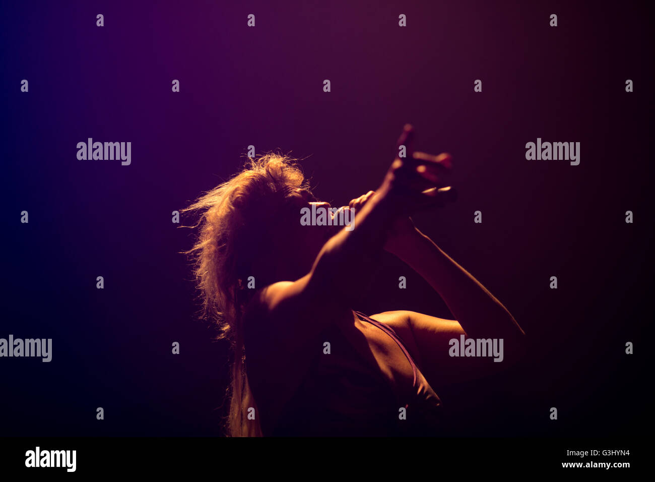 Canadian electronic musician and performance artist Peaches performs ...