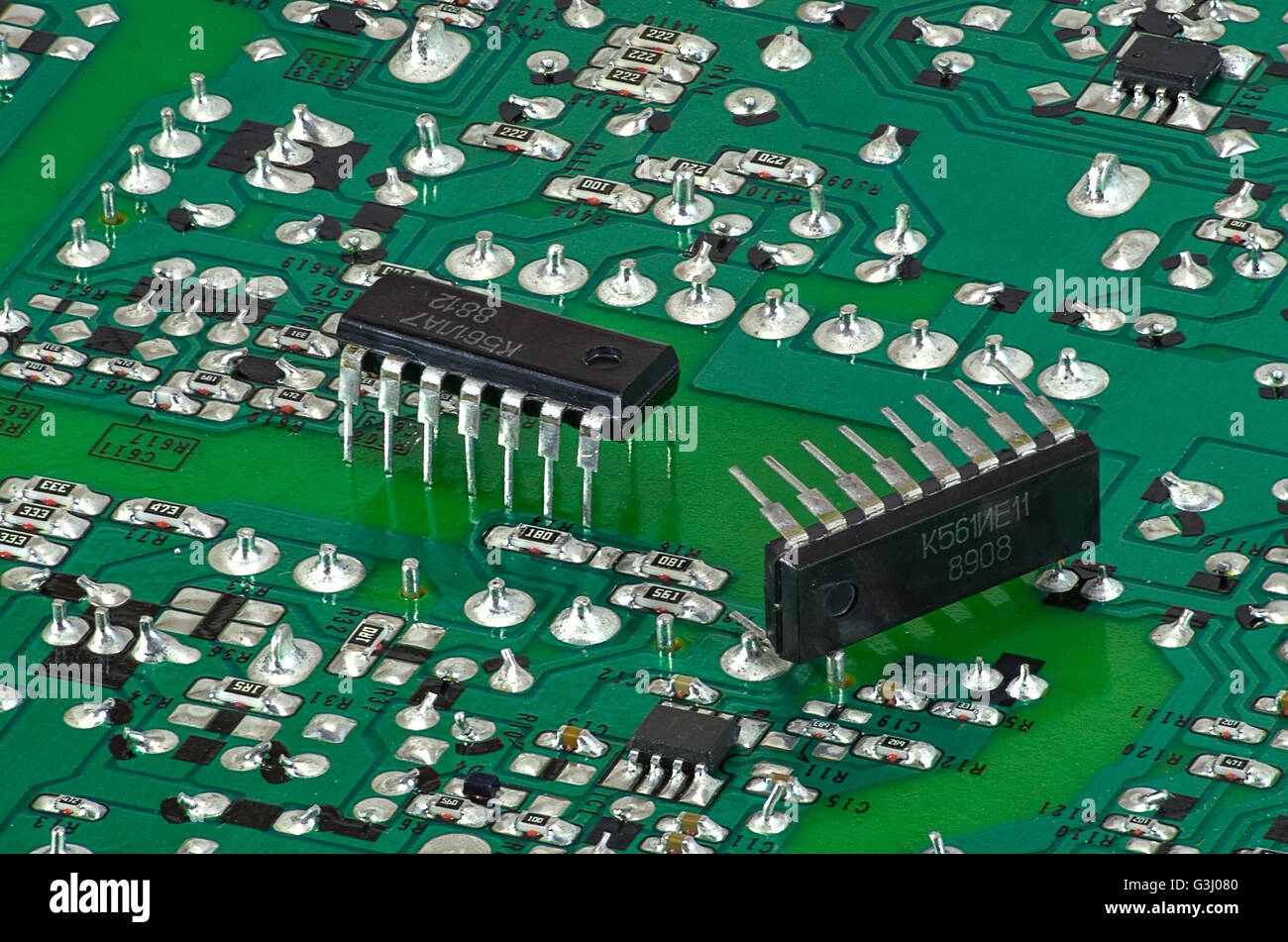 Electronic Board with parts Stock Photo - Alamy